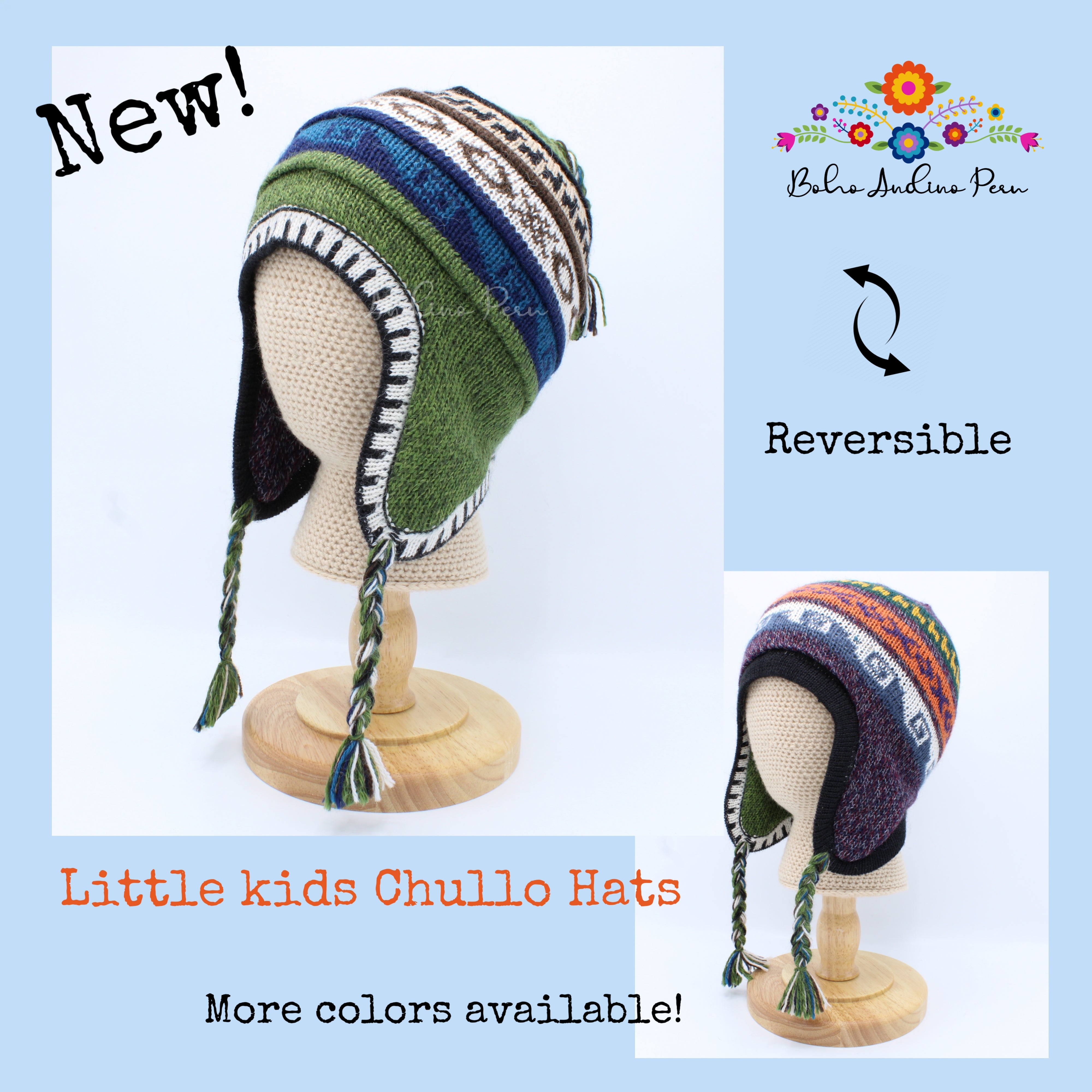 Peruvian Children's Chullo Hats – BohoAndinoPeru