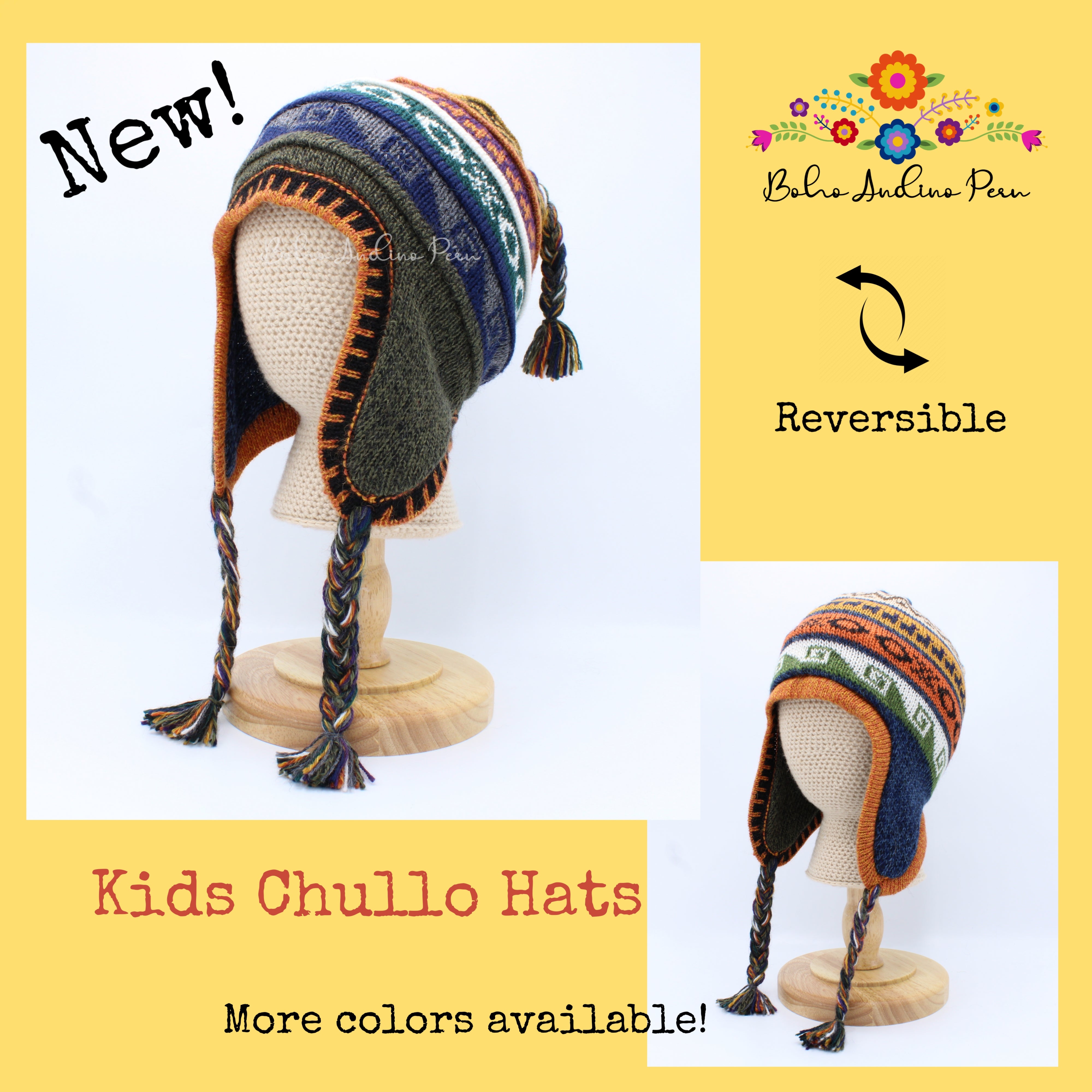 Peruvian Children's Chullo Hats – BohoAndinoPeru